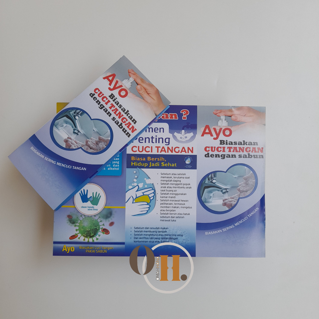 Jual Leaflet Biasakan Mencuci Tangan - Brosur Cara Cuci Tangan | Shopee ...