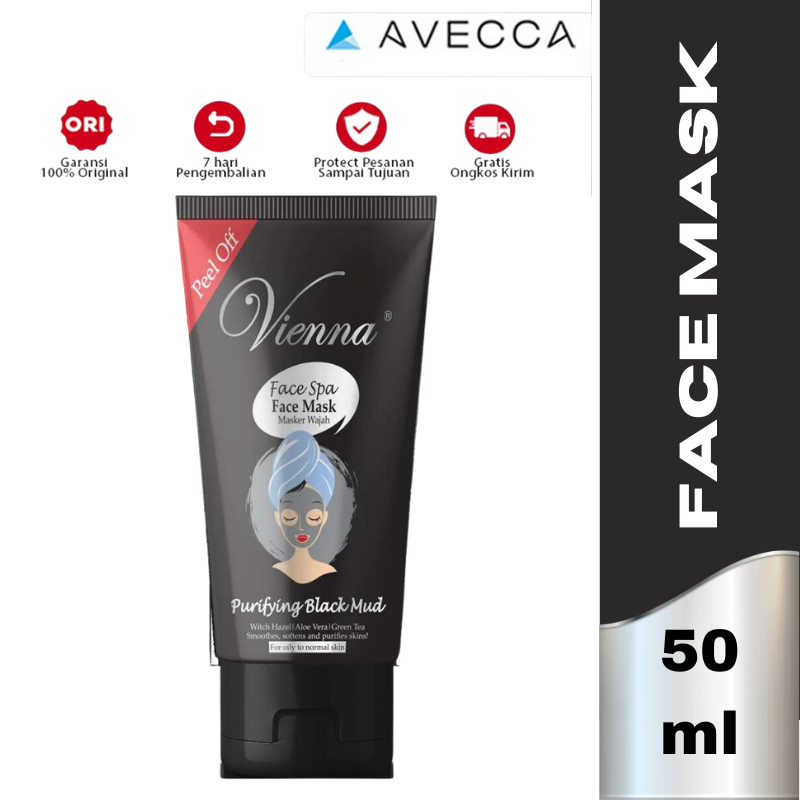 Jual Vienna Peel Off Face Mask Purifying Black Mud (TUBE) / Masker ...