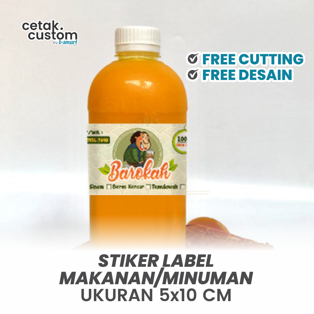 Jual STIKER LABEL MAKANAN (VINYL)+CUTTING PERSEGI PANJANG UKURAN 5x10 ...