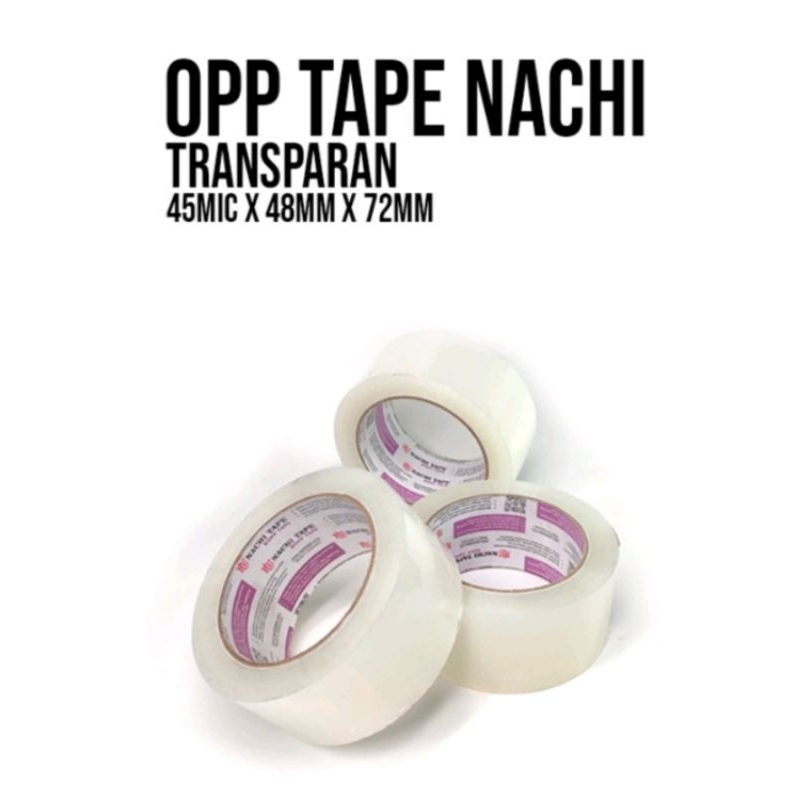 Jual LAKBAN NACHI BENING/TRANSPARAN OPP TAPE NACHI 48 MM X 100 YARD NYaStore | Shopee Indonesia
