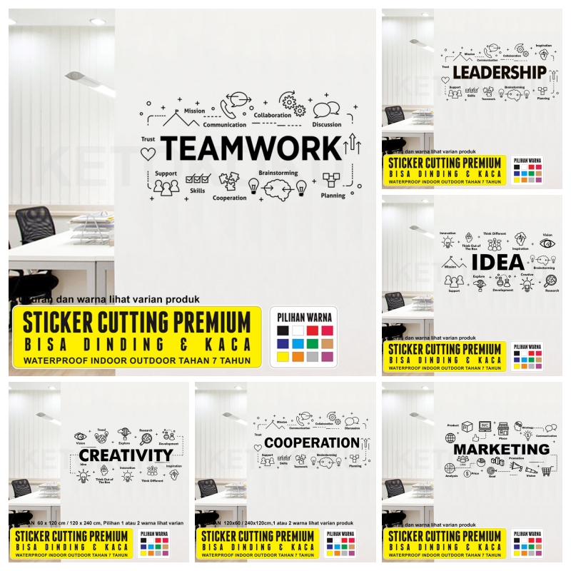 Jual Stiker Dinding Kantor Motivasi Quotes Kerja Cutting Sticker ...