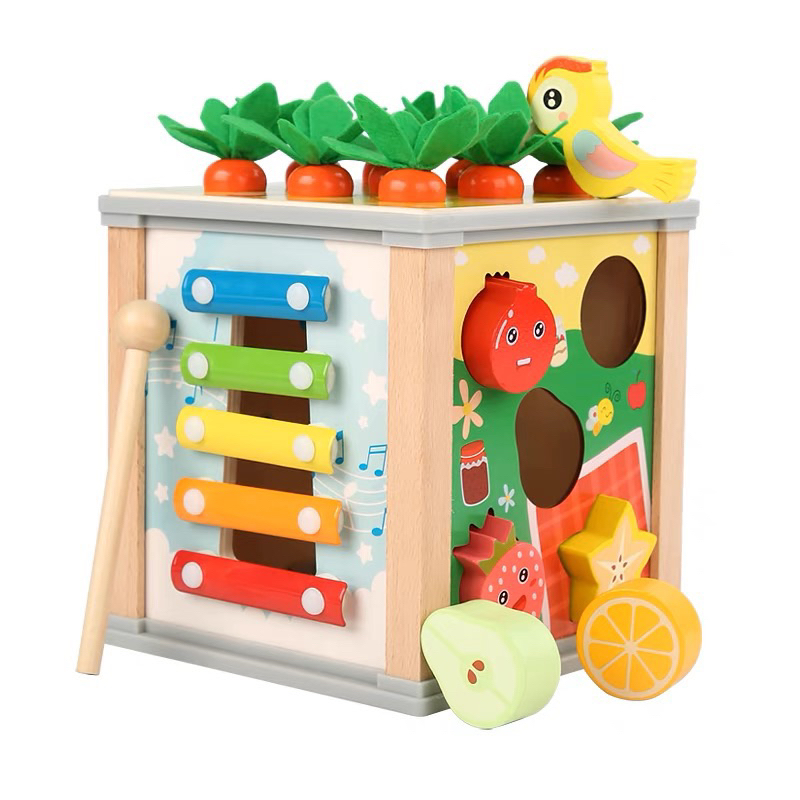 Jual children multifunction wooden busy box wisdom box xylophone ...