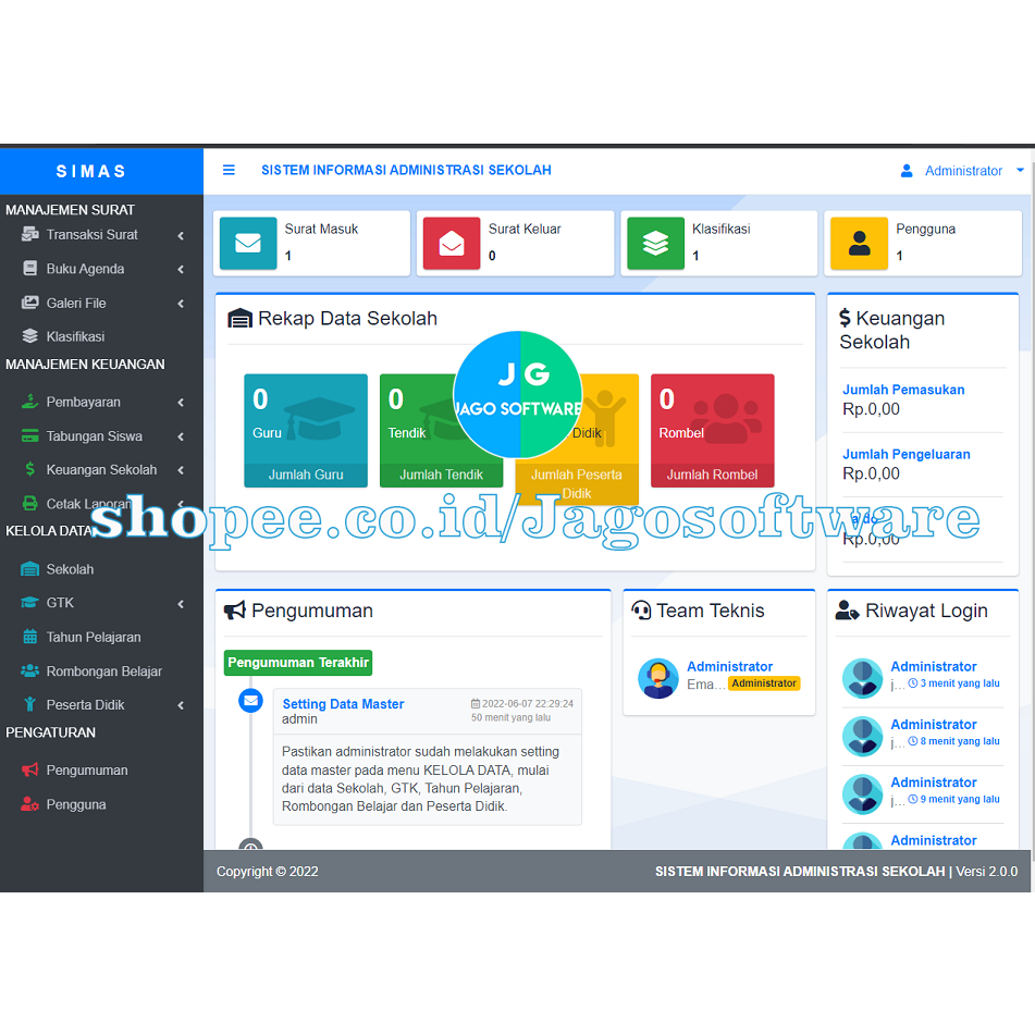 Jual New Update v3 2024 - SISTEM INFORMASI ADMINISTRASI SEKOLAH ...