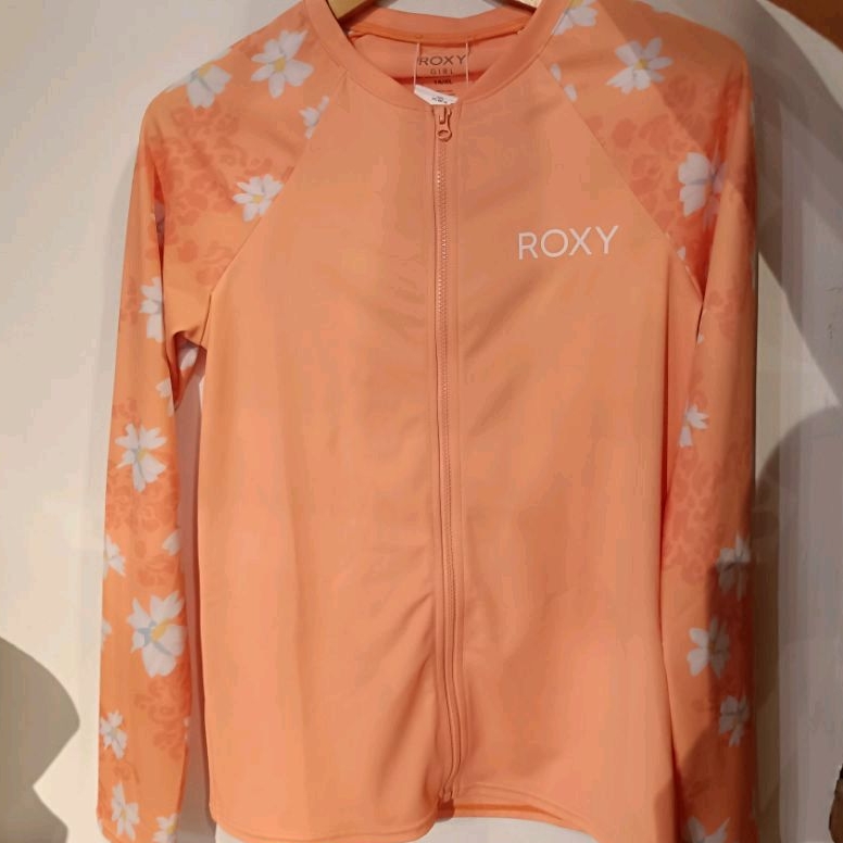 Jual Rashguard anak wanita Roxy salty flower zipped lycra ls xmyb ...