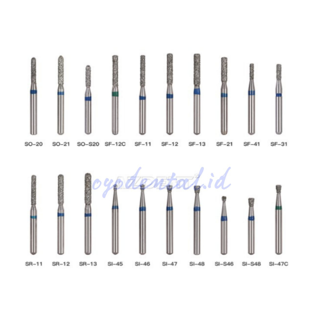 Jual Dental Diamond Bur High Speed Pita Biru Hijau SO SF SR SI / Mata Bur High Speed | Shopee ...
