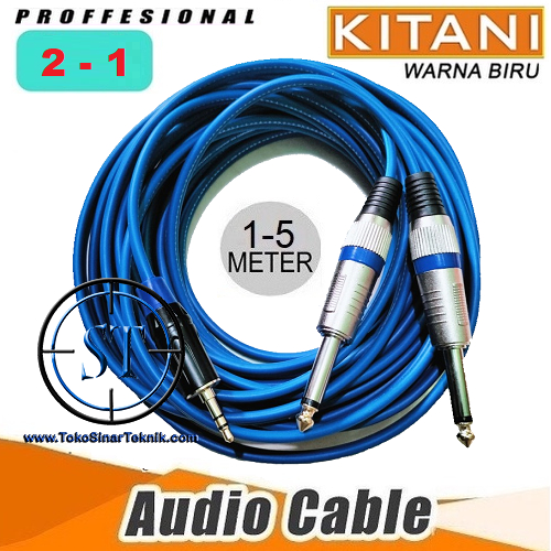 Jual Kabel Audio Jack Mini Stereo 3.5mm to 2 Akai Mono 2-1 Cable ...