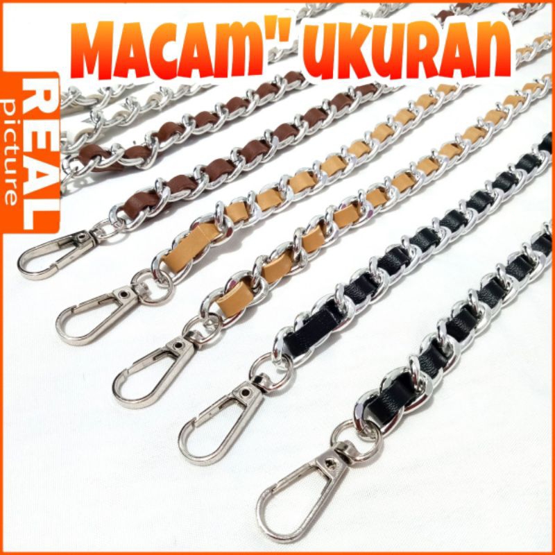 Jual TALI TAS RANTAI KOMBINASI KULIT IMITASI ANYAM SILVER - Part 1 ...