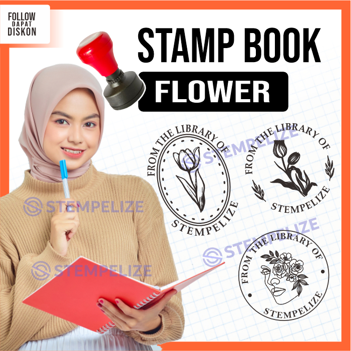Jual [FLOWER] Book Stamp Custom / Stamp Book / Stempel Buku | Shopee ...