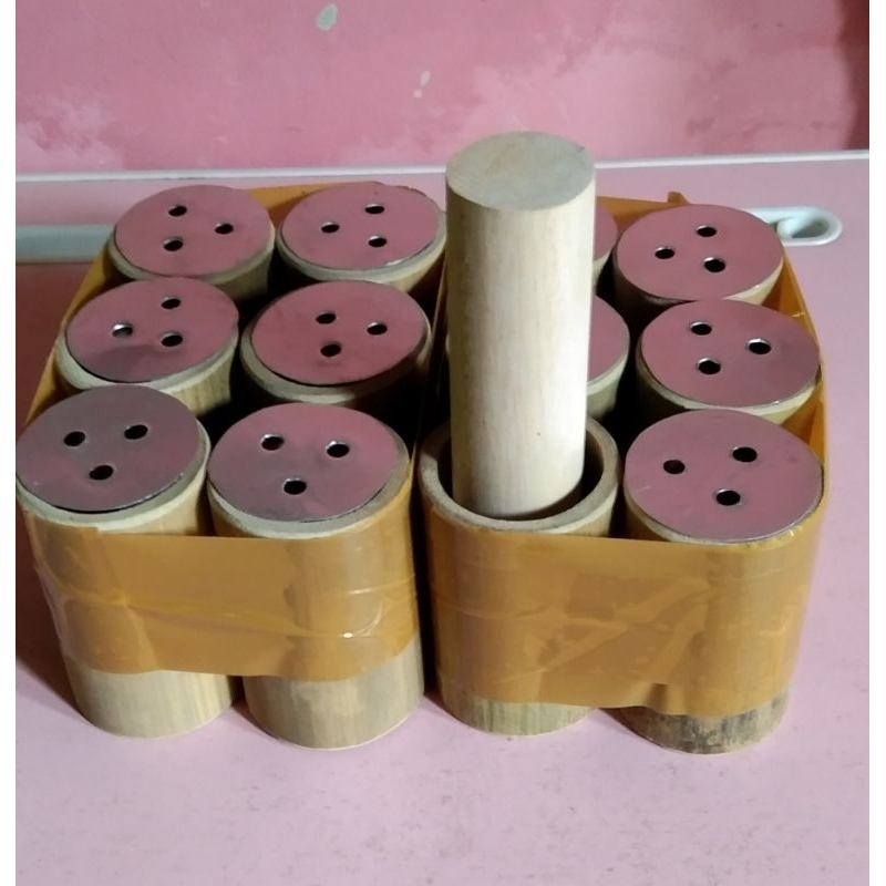 Jual Cetakan Kue Putu Bambu Tradisional isi 12pcs + sodokan + penutup ...