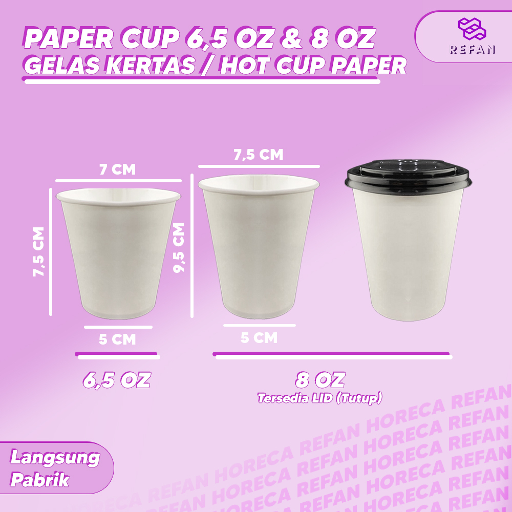 Jual PAPER CUP / GELAS KERTAS / HOT CUP PAPER / CUP 8 OZ / CUP 6,5 OZ | Shopee Indonesia