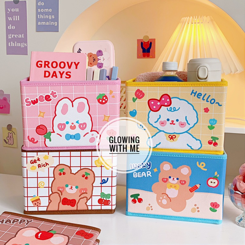 Jual Box serbaguna lucu/cute storage desktop box/foldable box/kotak ...