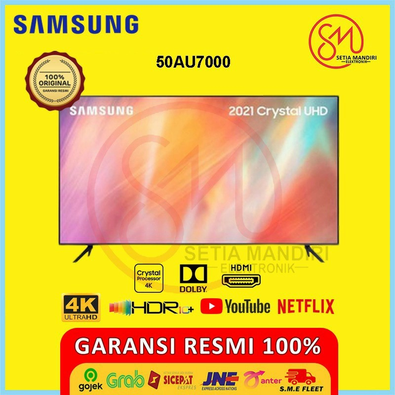 Jual Samsung Smart TV 50 Inch Crystal 4K UHD 50AU7000 / UA50AU7000 | Shopee Indonesia
