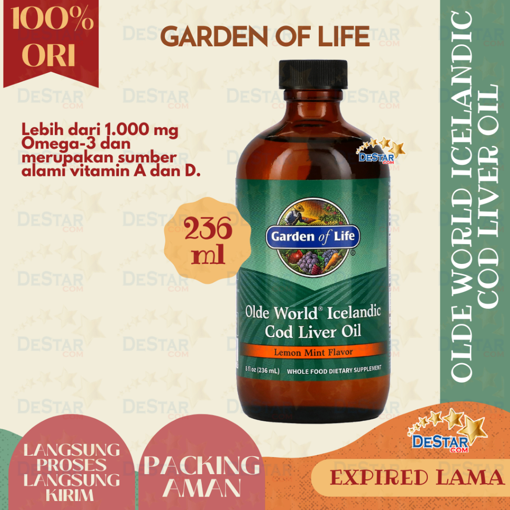 Jual GARDEN OF LIFE Olde World Icelandic Cod Liver Oil Lemon Mint 236 ...