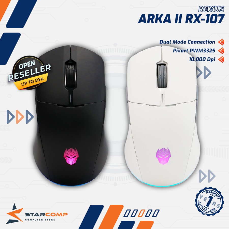 Jual REXUS ARKA II RX-107 Wireless Dual Conection Gaming Mouse ARKA 2 ...