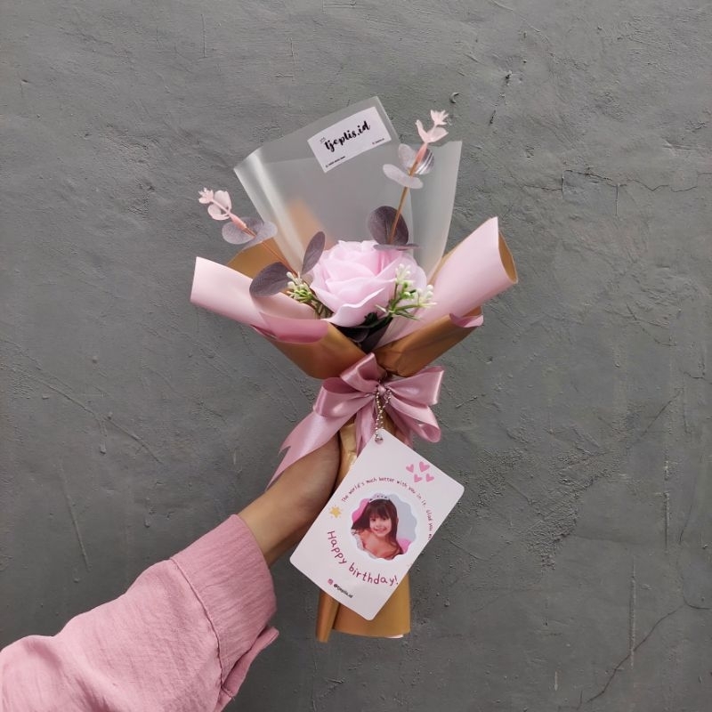 Jual [READY KIRIM HARI INI] Bouquet Bunga 1 Tangkai Kartu Ucapan Bisa ...