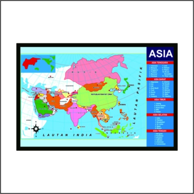 Jual Peta Asean Indonesia Asia Ukuran 120 * 80 | Shopee Indonesia