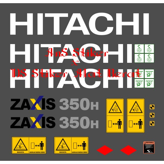 Jual Sticker Excavator HITACHI Zaxis 350 H Stiker Alat Berat | Shopee ...