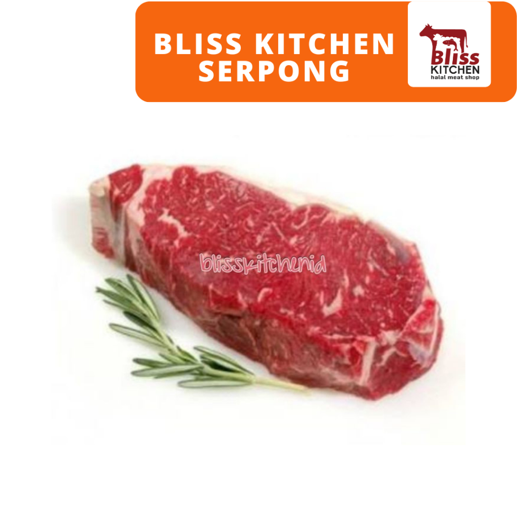 Jual US Premium Black Angus Sirloin / Striploin Beef Steak MB 2-3 200gr ...
