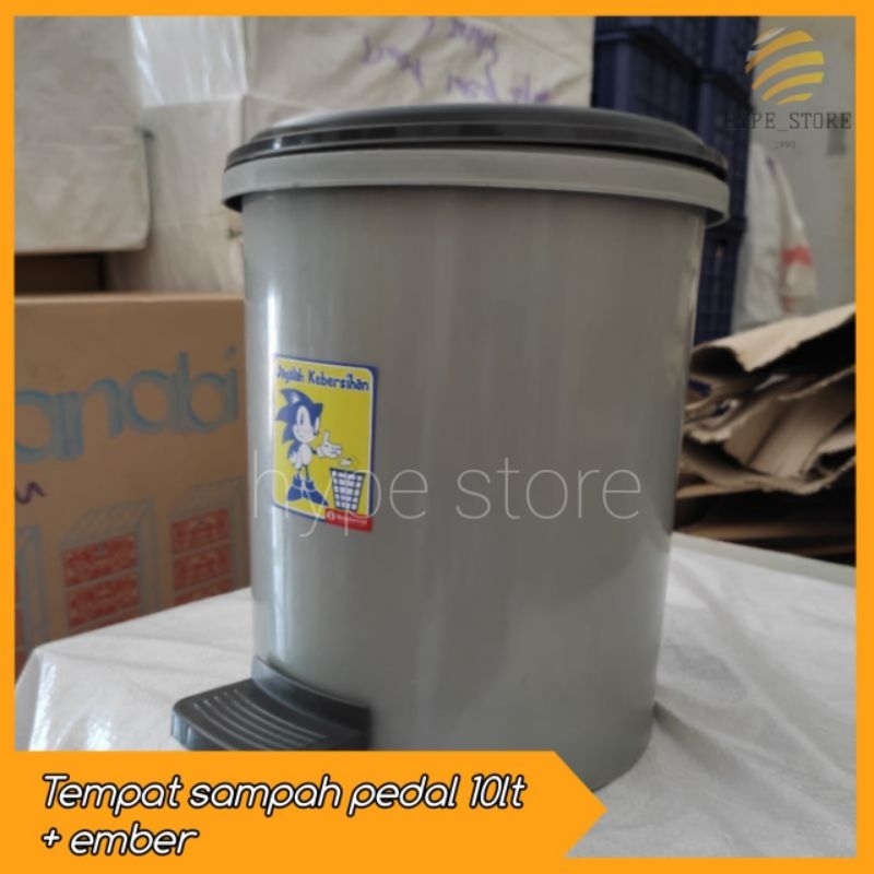 Jual TEMPAT SAMPAH INJAK 10 LITER / TEMPAT SAMPAH 10L DENGAN PEDAL & EMBER | Shopee Indonesia