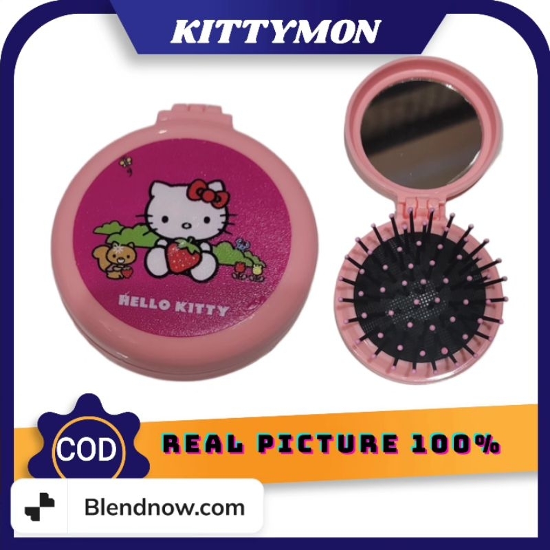 Jual Sisir dan cermin lipat uk diameter 6,5cm hello kitty (GAMBAR ...