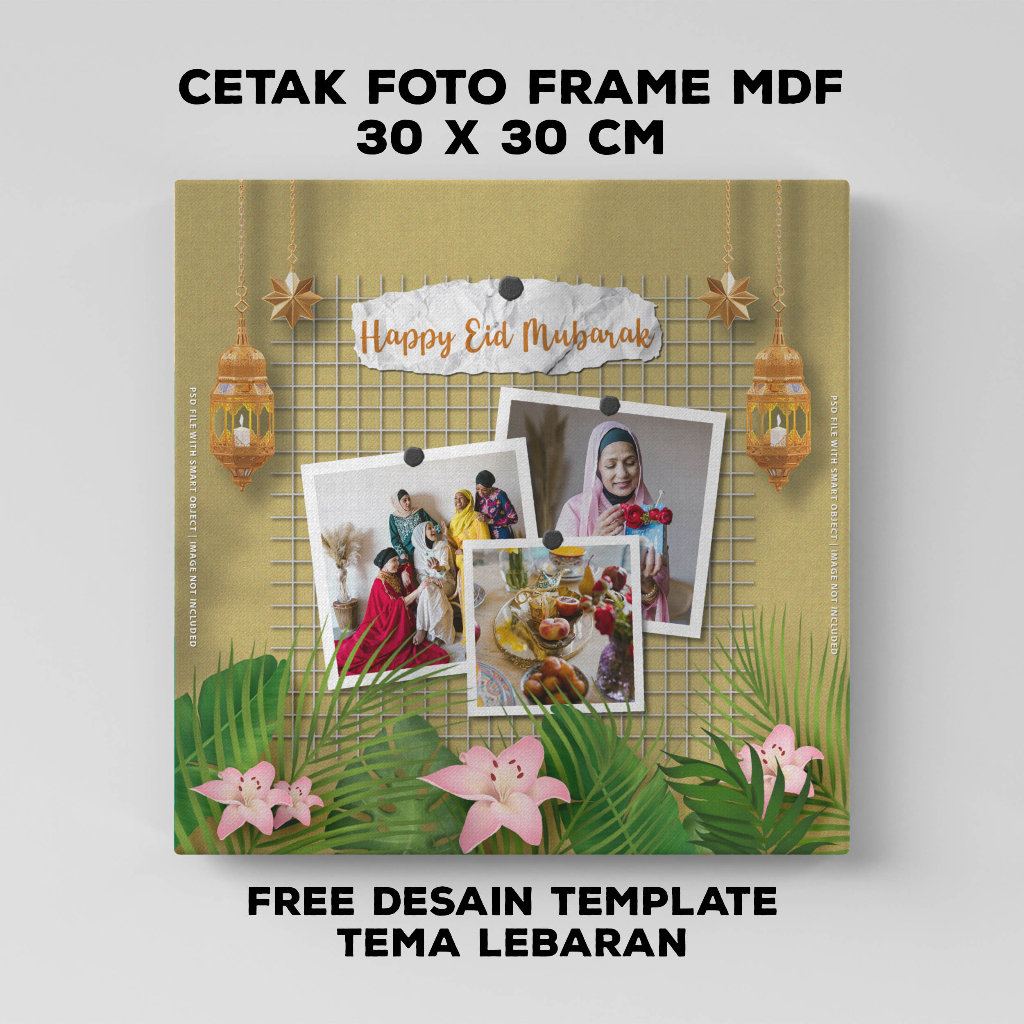 Jual Cetak Foto Frame MDF 30x30 cm Tema Lebaran | Shopee Indonesia