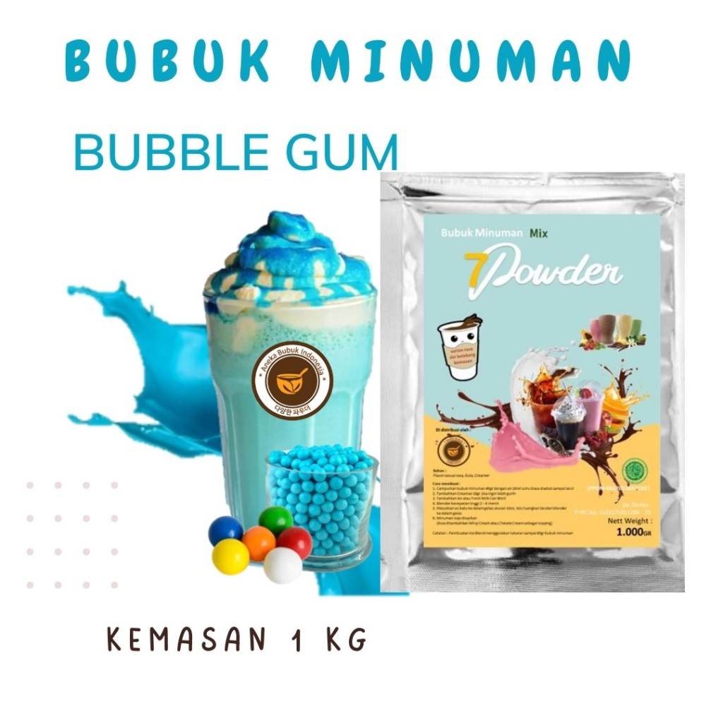 Jual BUBUK MINUMAN BUBBLE GUM PERMEN KARET 1KG - SERBUK MINUMAN RASA ...