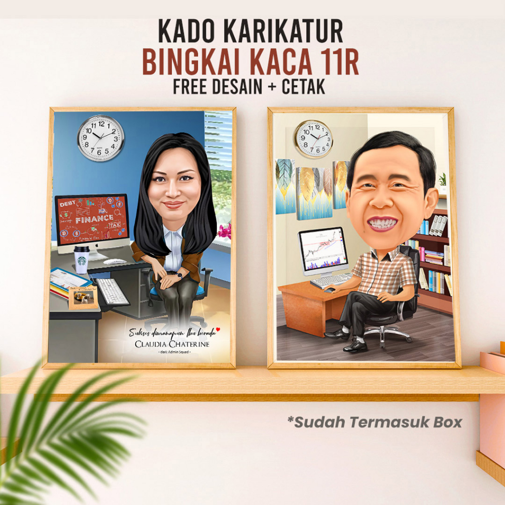 Jual [FREE Box] Kado Karikatur Foto Kado Wisuda Graduation Farewell ...