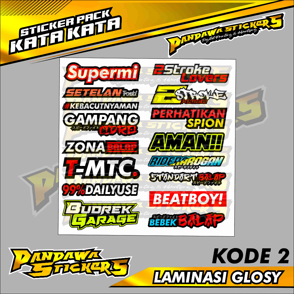Jual STIKER PACK KATA KATA RACING / STIKER RACING TERBARU / STIKER MOTOR / STIKER HELM / STIKER ...