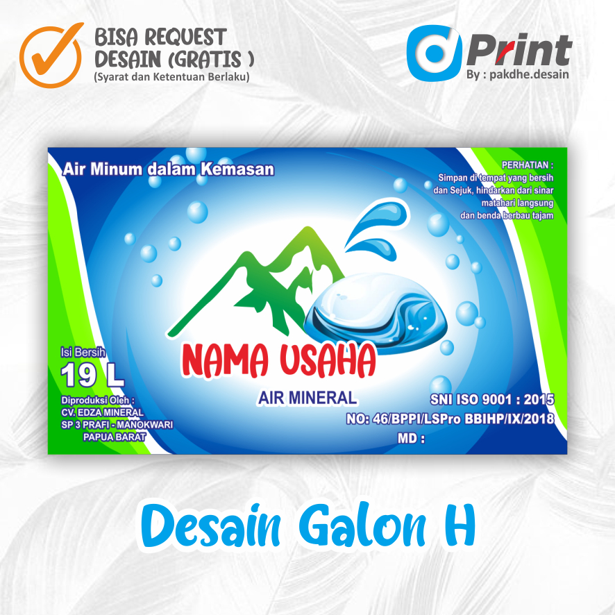 Jual LABEL GALON / STIKER GALON / PRODUK GALON / STIKER AIR MINERAL ...