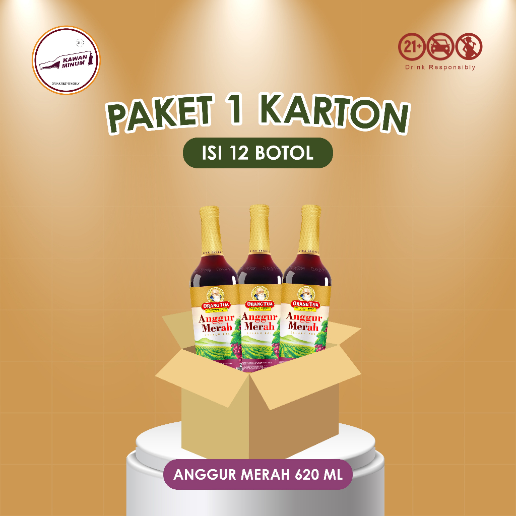 Jual Paket 1 Karton (12 Botol Anggur Merah Gold 620mL) | Shopee Indonesia