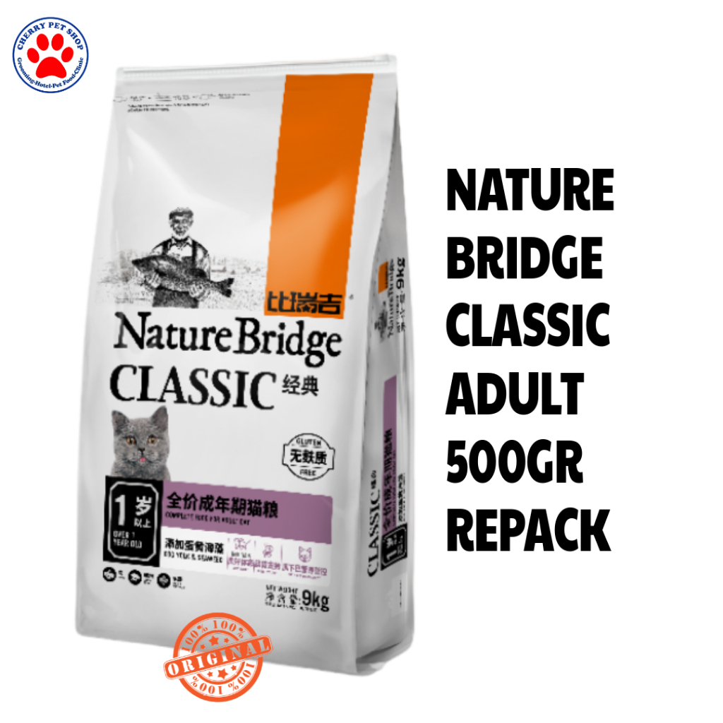 Jual Makanan Kucing Nature Bridge Classic Adult Cat Food 500gr Repack ...