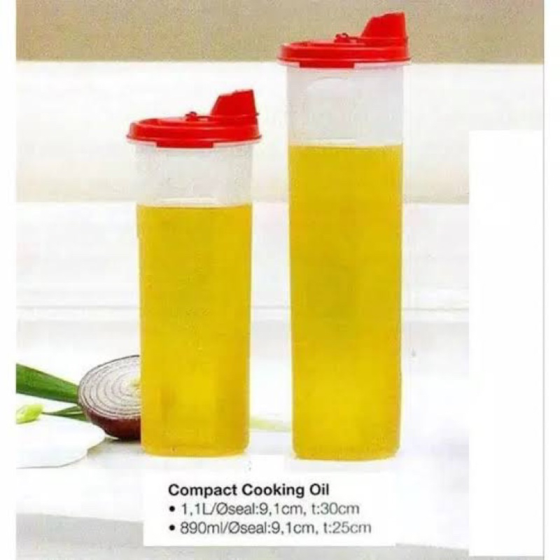 Jual Tupperware Murah Compact Cooking Oil Tempat Minyak (2pcs) | Shopee ...