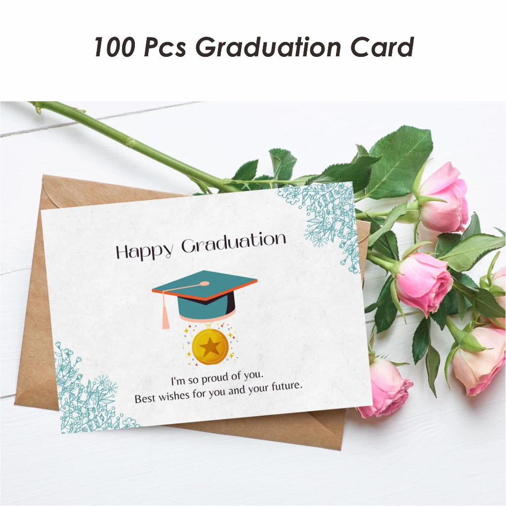 Jual (100 Pcs) Happy Graduation Card / Kartu Ucapan Selamat Kelulusan ...