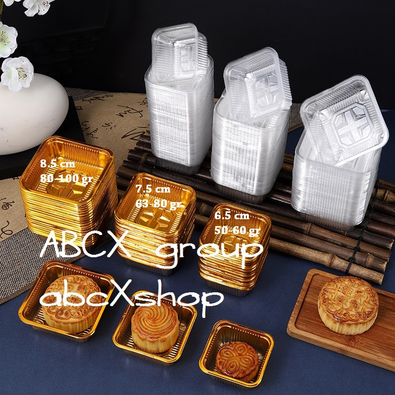Jual [25 Pcs] Tray Moon Cake, Mika Kue Bulan Moon Cake Nastar, Pudding Tray Gold | Shopee Indonesia