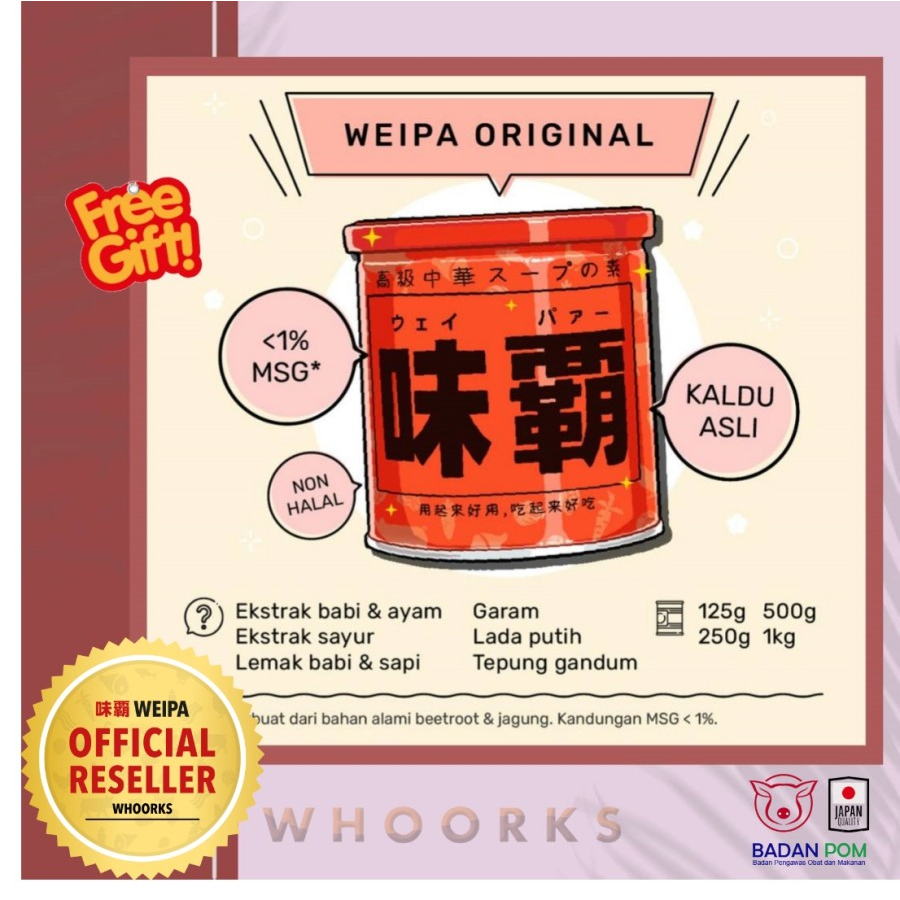 Jual WEIPA ORIGINAL VEGAN PREMIUM 500gr bumbu penyedap rasa msg jepang japan | Shopee Indonesia