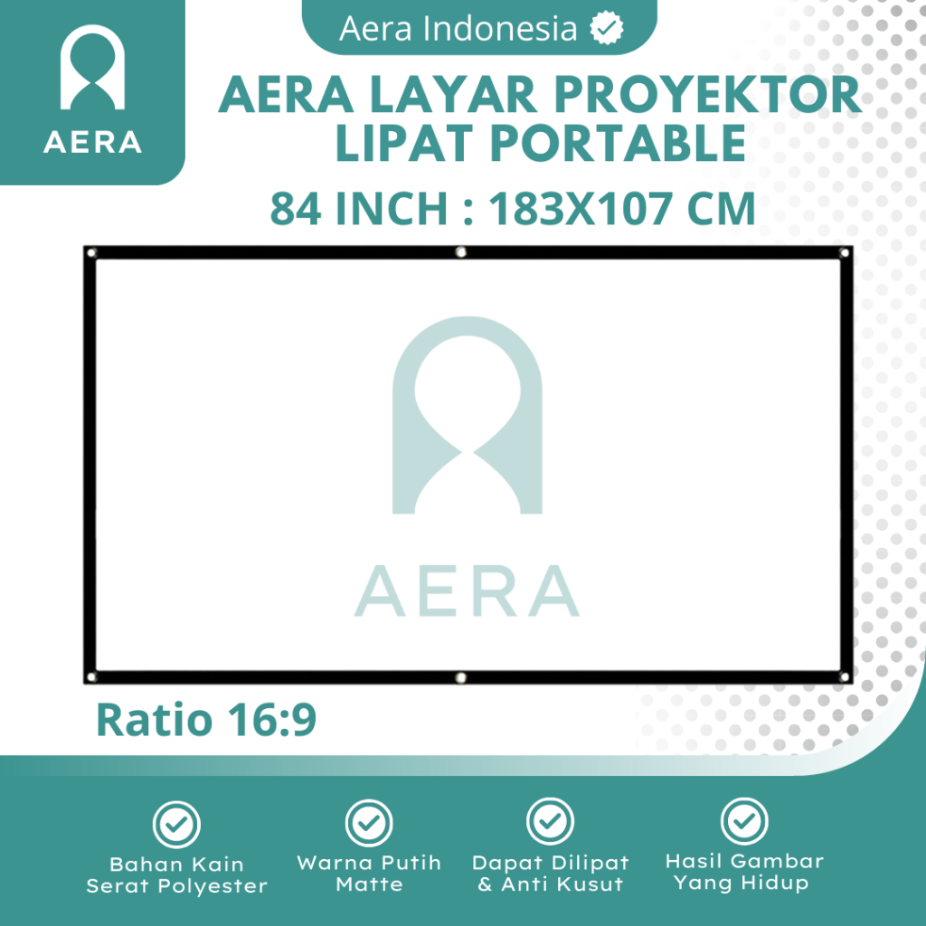 Jual Screen Projector Folded 84 Inch 16:9 | Layar Proyektor Portable ...
