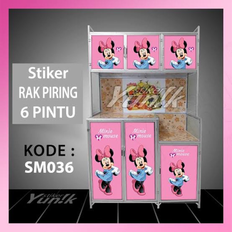 Jual stiker rak piring 6 pintu motif minie mouse | Shopee Indonesia