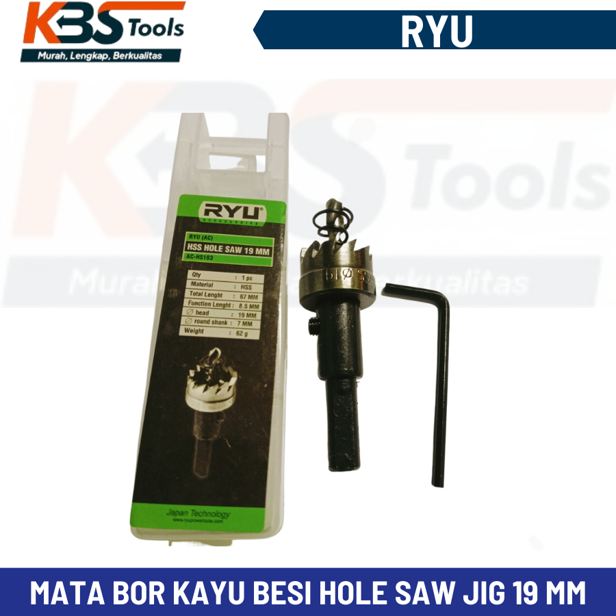 Jual RYU Mata Bor Besi Kayu 19 mm - Hole Saw Jig Mata Bor Lubang 19mm ...