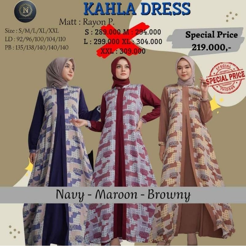 Jual KAHLA DRESS NADHEERA LUXURY | Shopee Indonesia