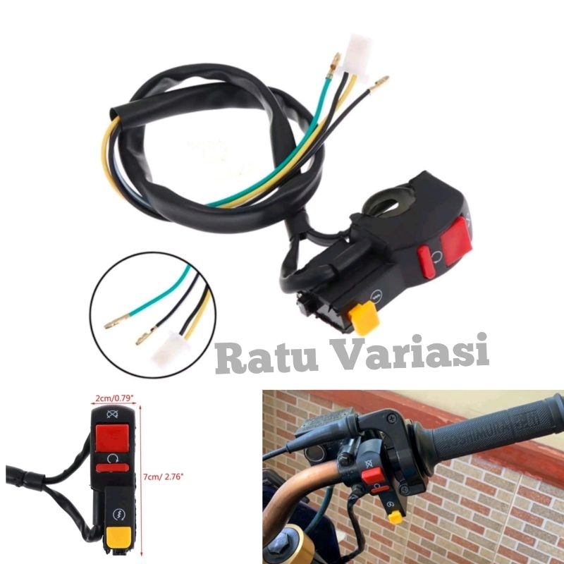 Jual Saklar Tombol On Off + Stater Engine Saklar Stang Motor 2 Tombol ...