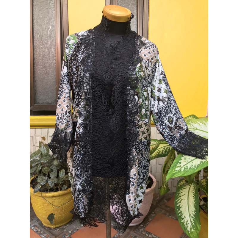 Jual long outer batik/outer batik panjang/baju batik/outer batik lace ...