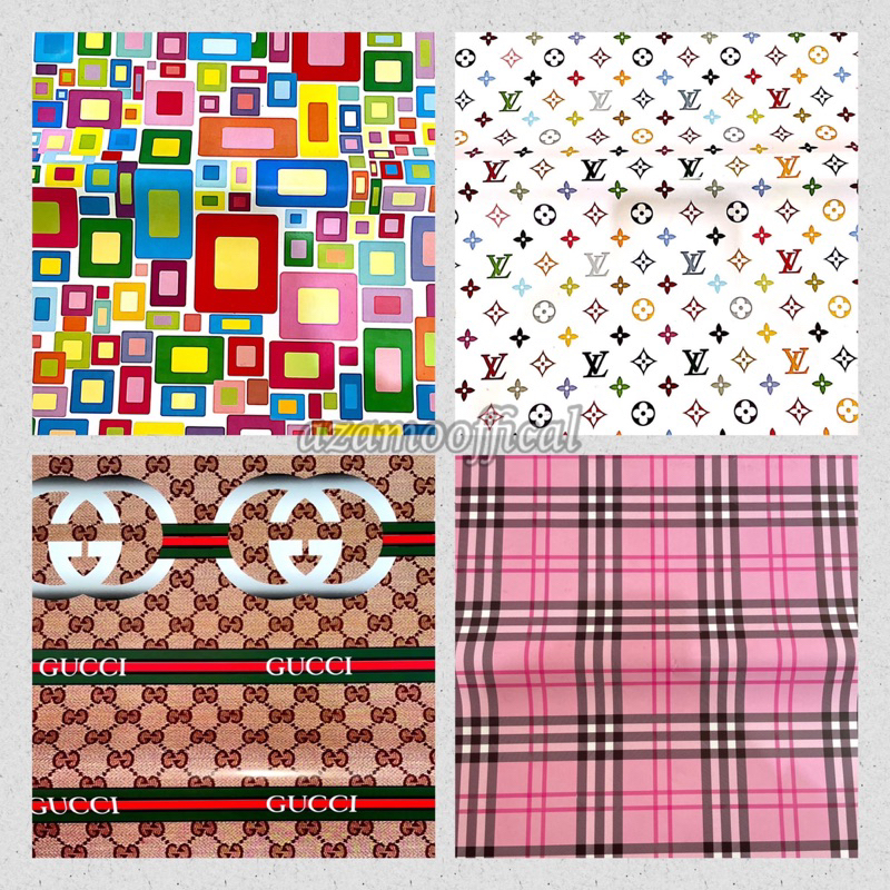 Jual KERTAS KADO GLOSSY KOTAK KOTAK CHANEL GUCCI AND VL MOTIF RENDOM ...