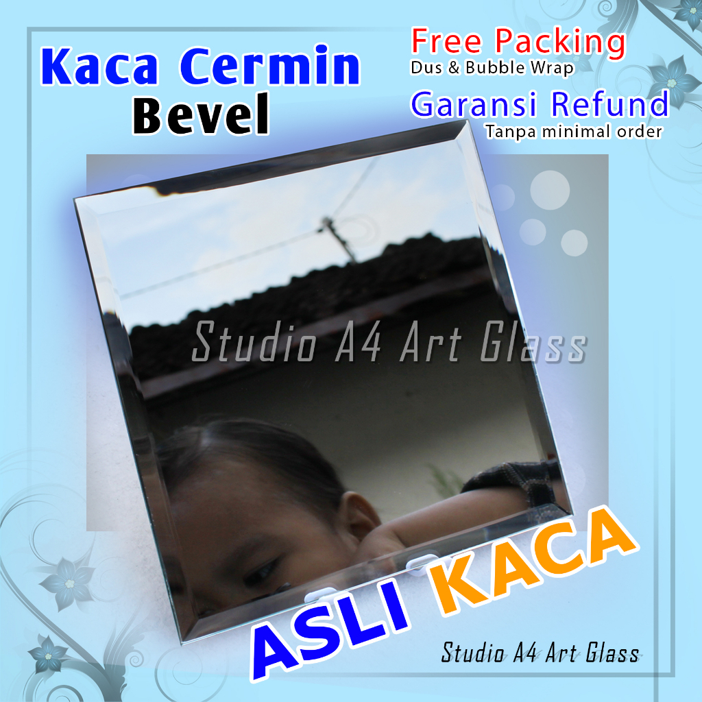 Jual Kaca cermin Bevel ukuran 25x25 tebal 3mm bevel 1cm - Cermin ...
