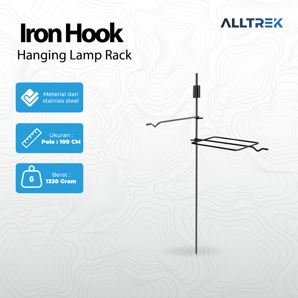 Jual ALLTREK Iron Hook Hanging Lamp Rack Rak Outdoor Multifungsi ...