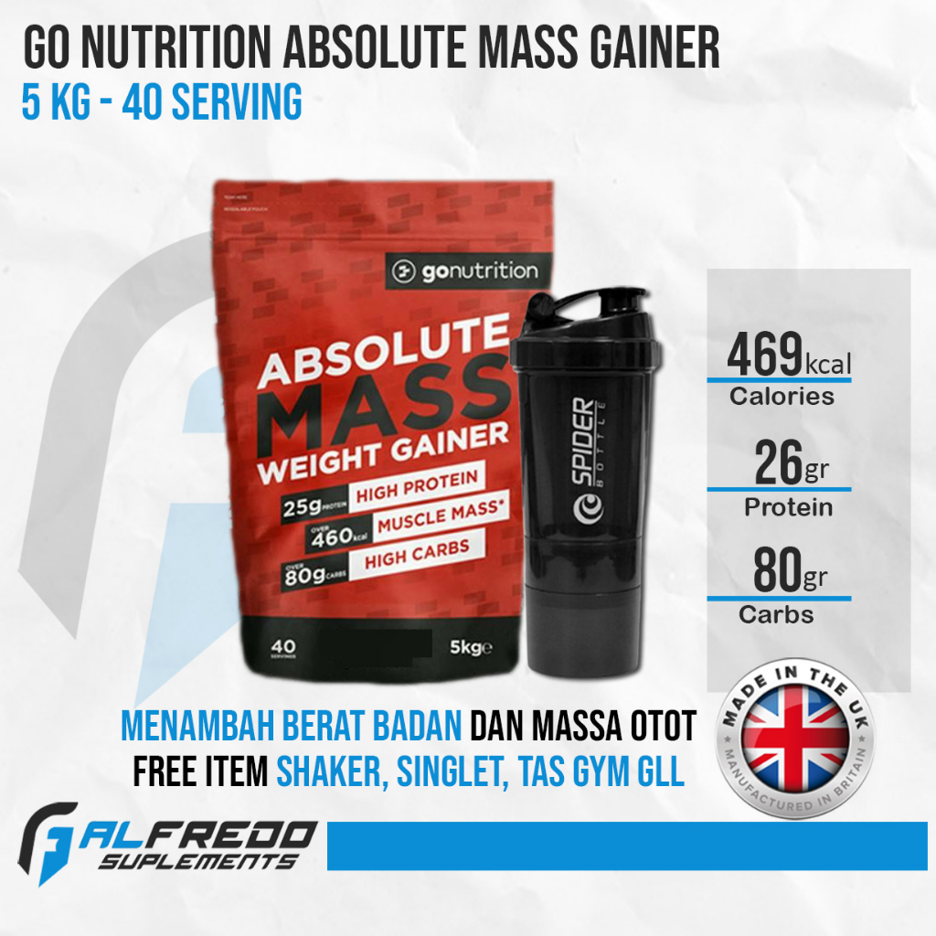 Jual Go Nutrition Absolute Mass Gainer 5 Kg 40 Serving Weight Gain ...