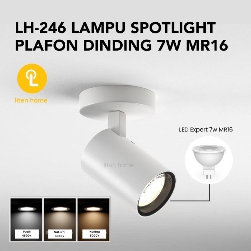 Jual LH-246 Kap Lampu Sorot Plafon LED 7 watt 7w MR16 Spotlight Dinding Teras Rumah Cafe ...