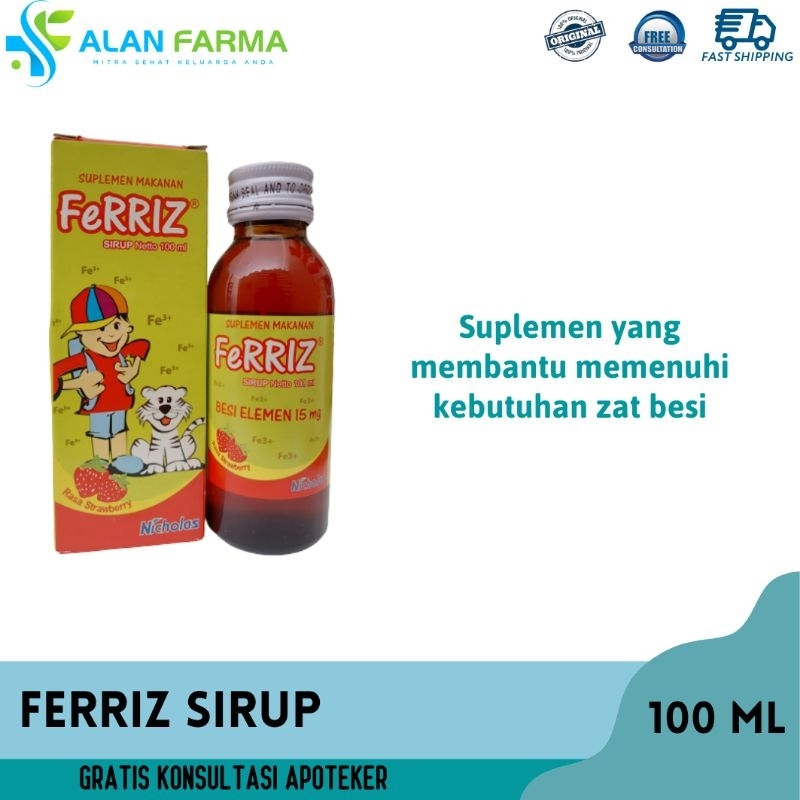 Jual Ferriz Sirup 100 mL | Suplemen Zat Besi Sirup Anak | Feriz Sirup ...