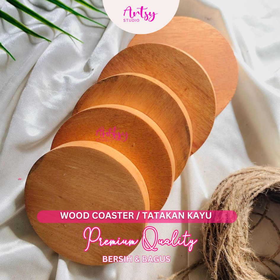 Jual ARTSY STUDIO Wood Coaster / Alas Gelas / Cangkir / Tatakan Gelas ...