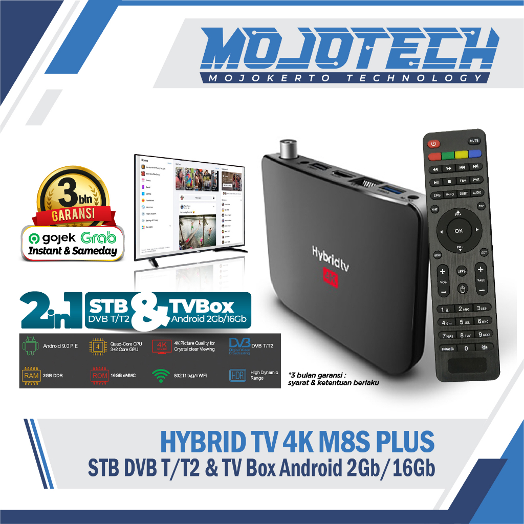 Jual STB TV Box 2in1 V BOX Android DVB-T2 Hybrid TV 4K UHD -PowerFull ...