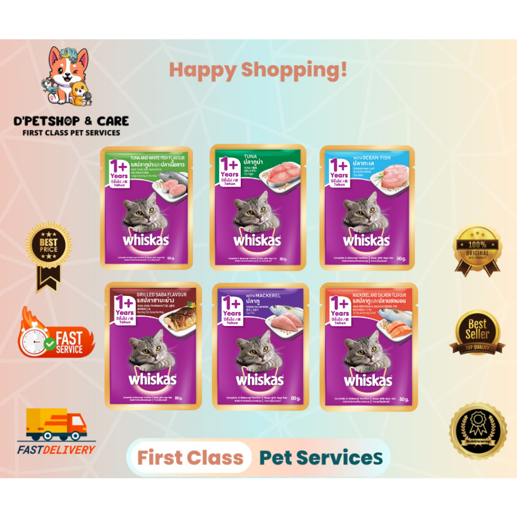 Jual WHISKAS POUCH (ADULT/JUNIOR) 80 GR - Makanan Kucing Basah | Shopee ...
